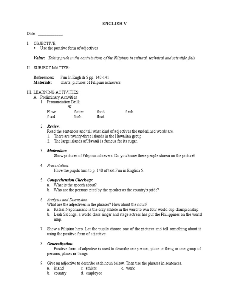 Grade 5 DLP Q3 English Part 5 | PDF