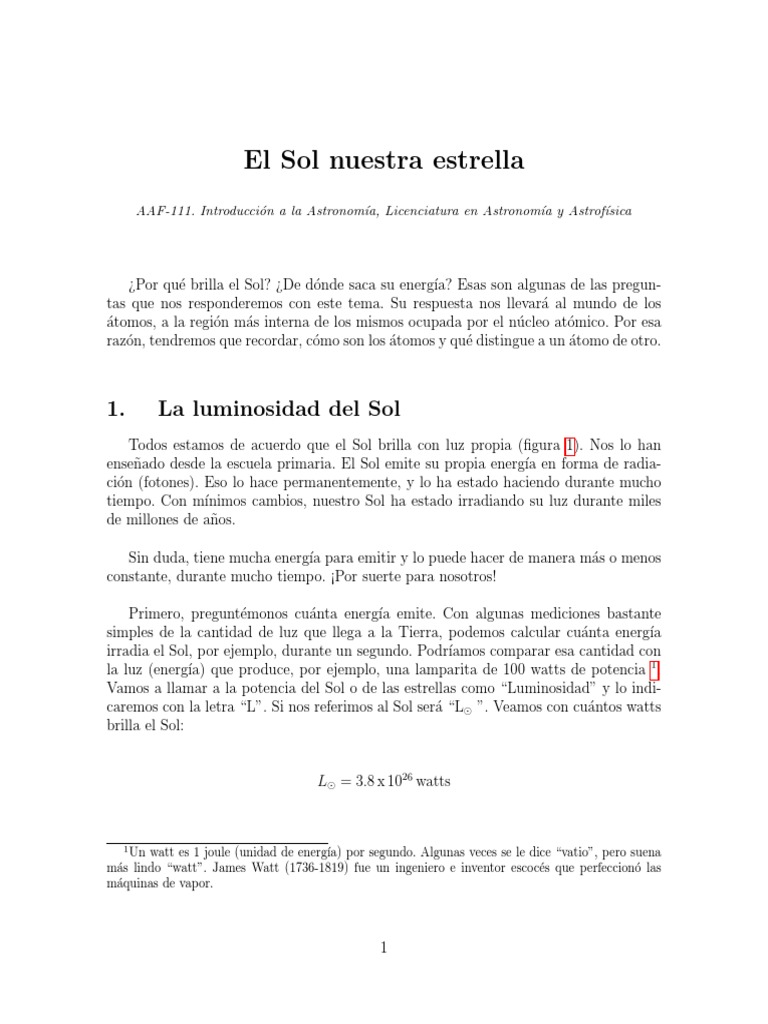 Unidad 3 Introduccion A La Astronomia. El Sol Nuestra Estrella | PDF