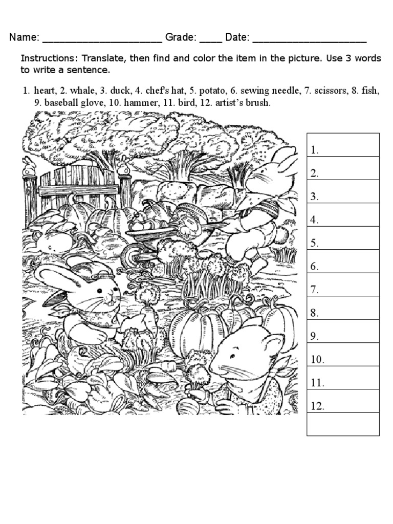 Hidden Picture Bunny | PDF