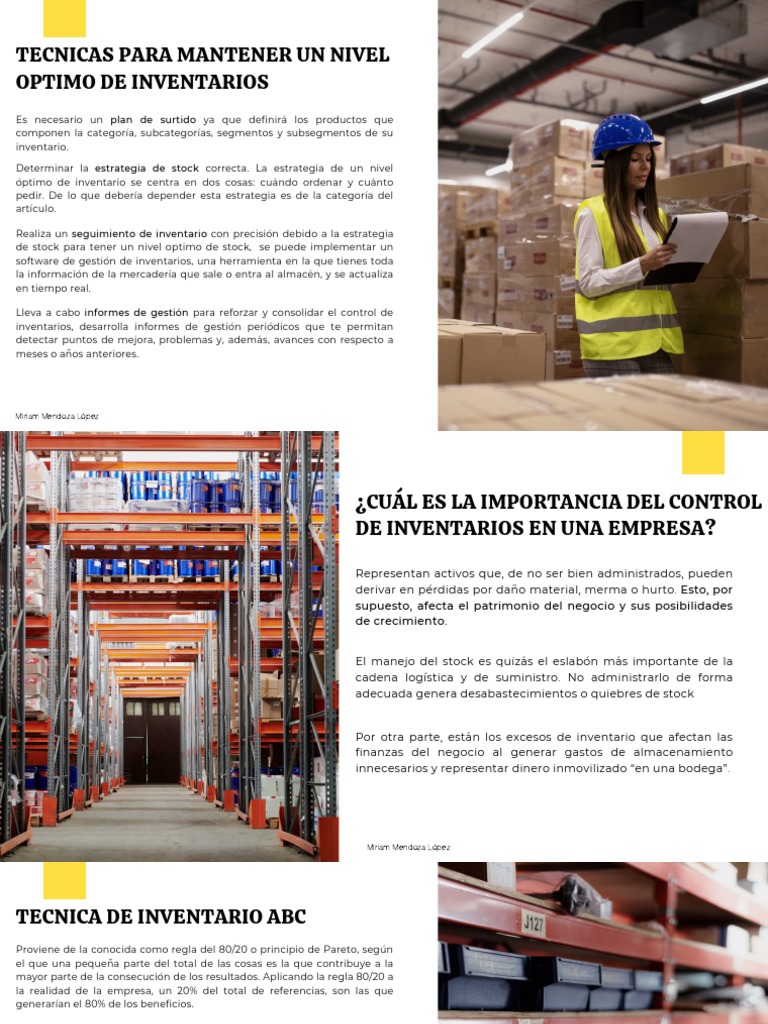 Tecnicas para Mantener Un Nivel Optimo de Inventarios | PDF ...
