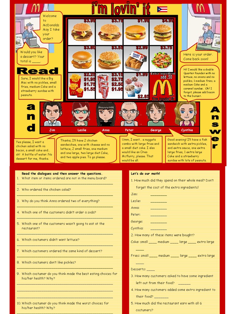 Welcome To Mcdonalds May I Take Your Order? | Download Free PDF | Foods ...
