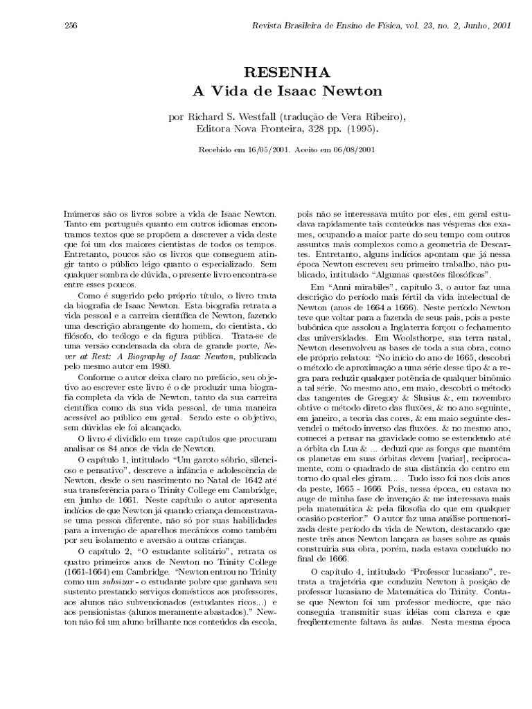 Uma vida dedicada à ciência: A biografia de Richard Westfall sobre ...