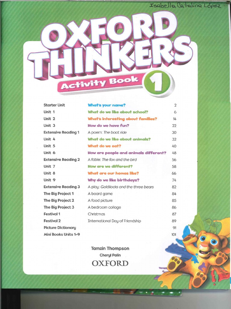 Oxford Thinkers Activity Book | PDF