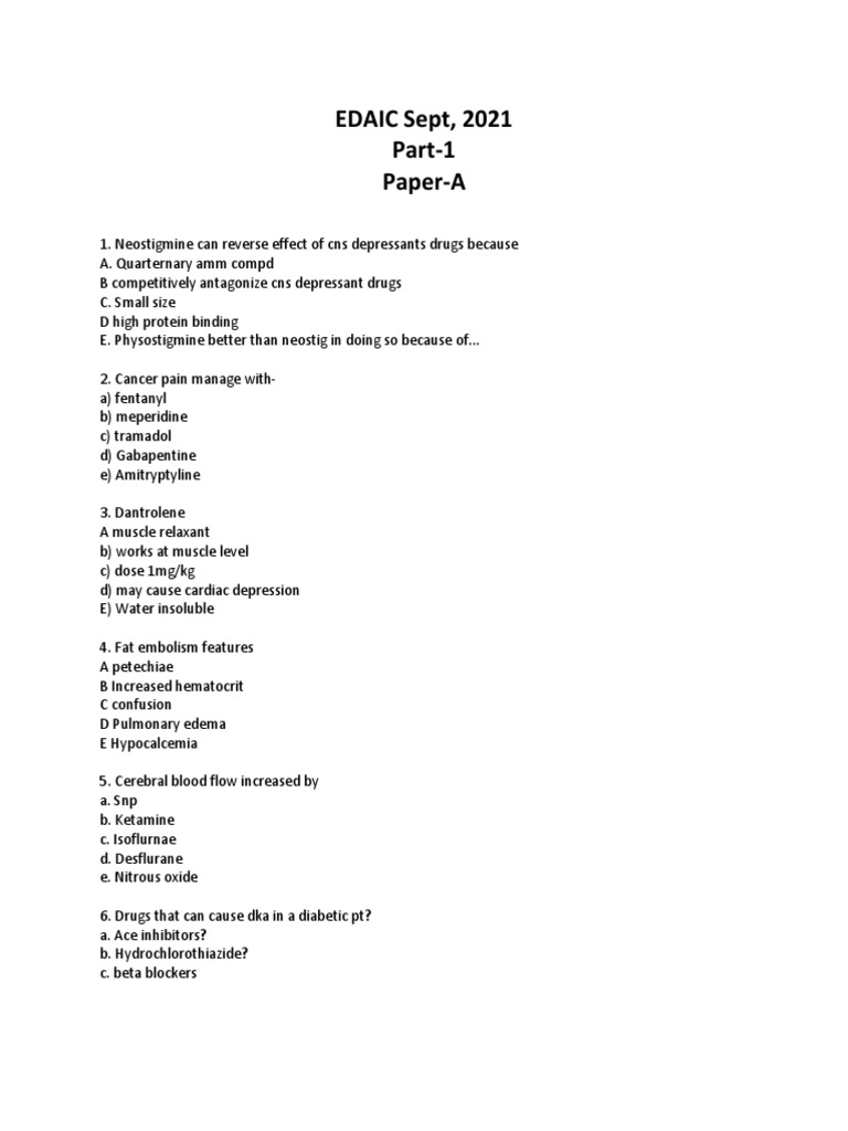 EDAIC Part 1 Exam Questions 2021 | PDF