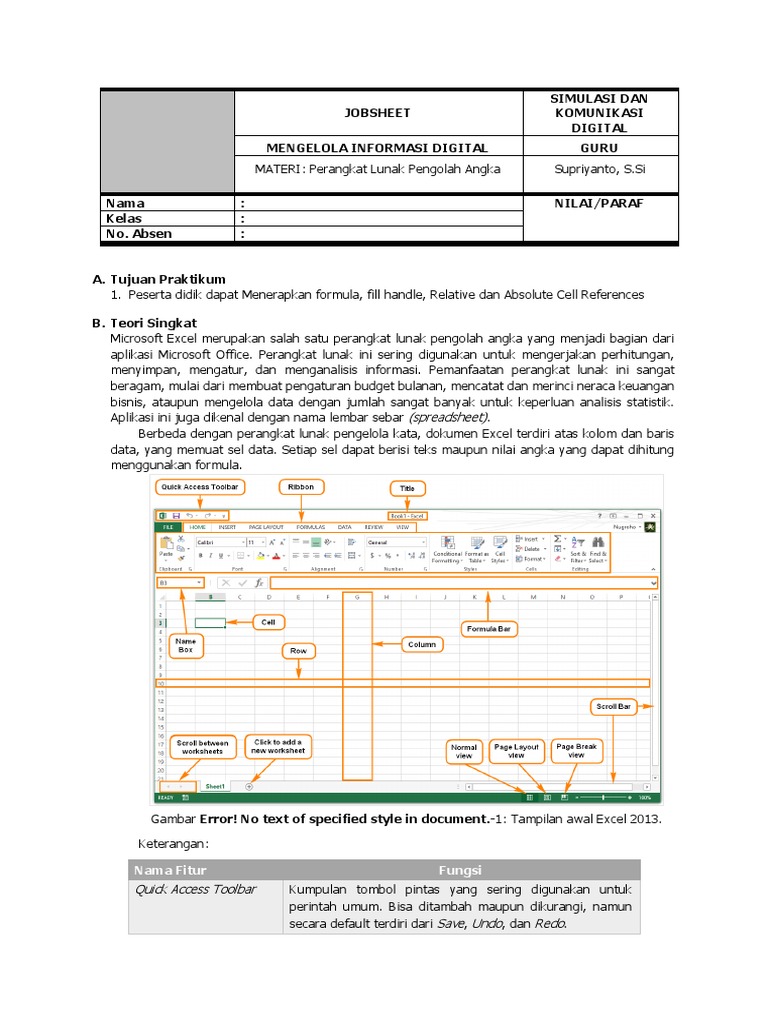 JOBSHEET 4 Excel B | PDF
