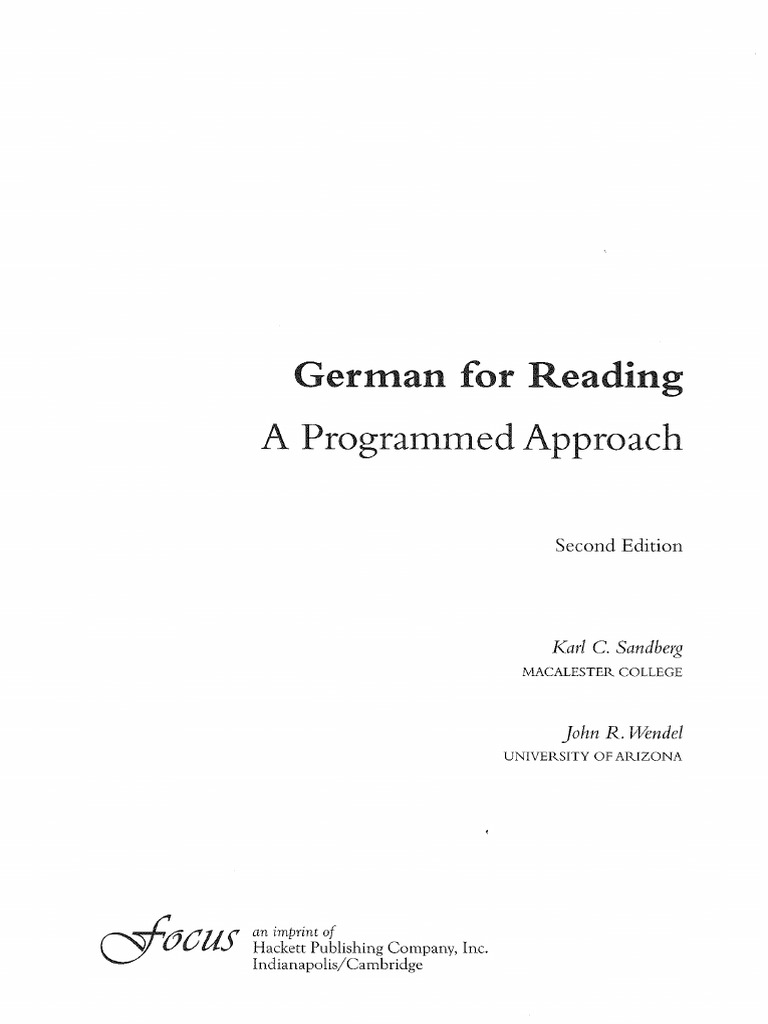German For Reading (2nd Edition) | PDF