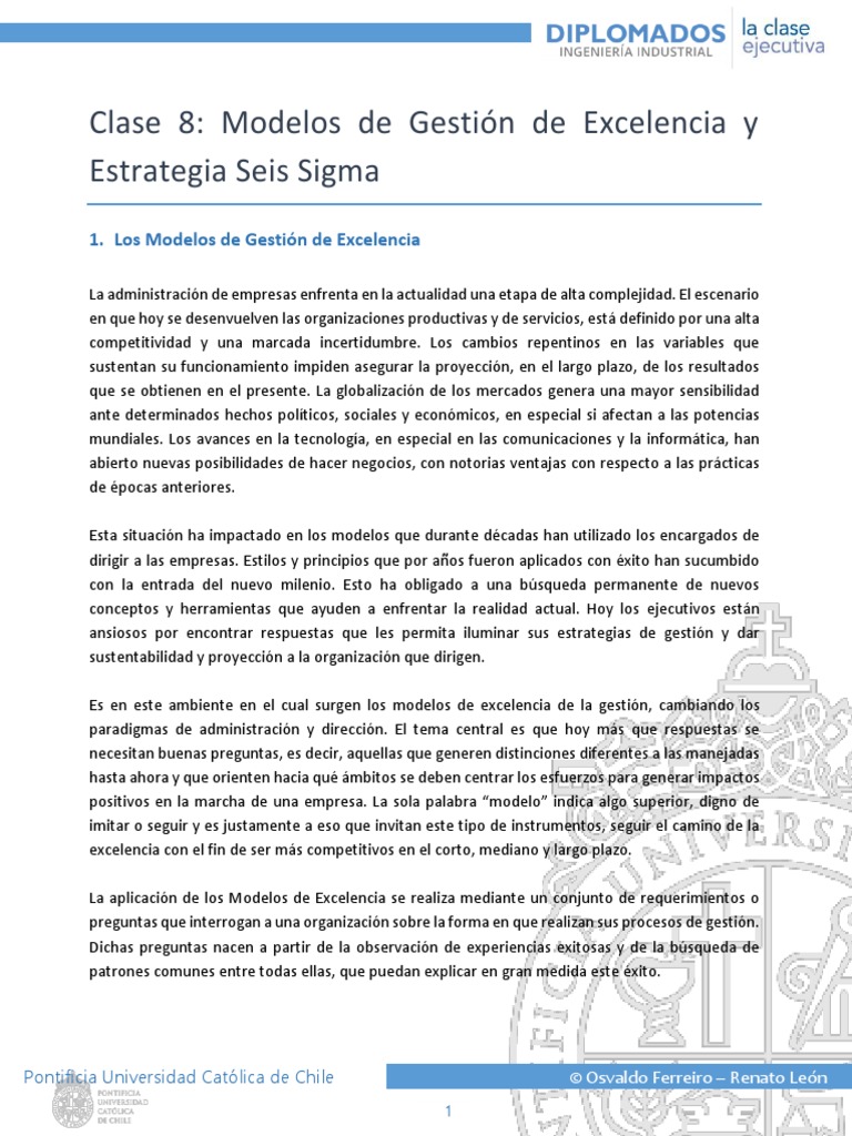 Clase N°8 | PDF | Calidad (comercial) | Six Sigma