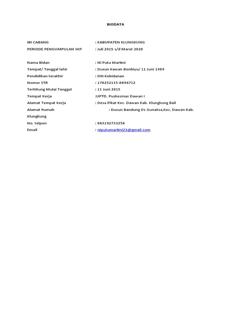 Persyaratan Pengajuan STR Ibi Klungkung (1) Martini | PDF