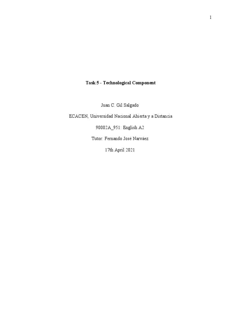 Task 5 - Technological Component | PDF
