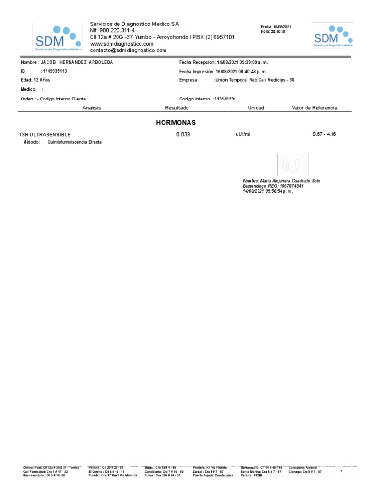 TSH Ultrasensible | PDF