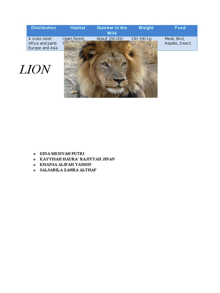 Distribution Habitat Number in The Wild Weight Food | PDF