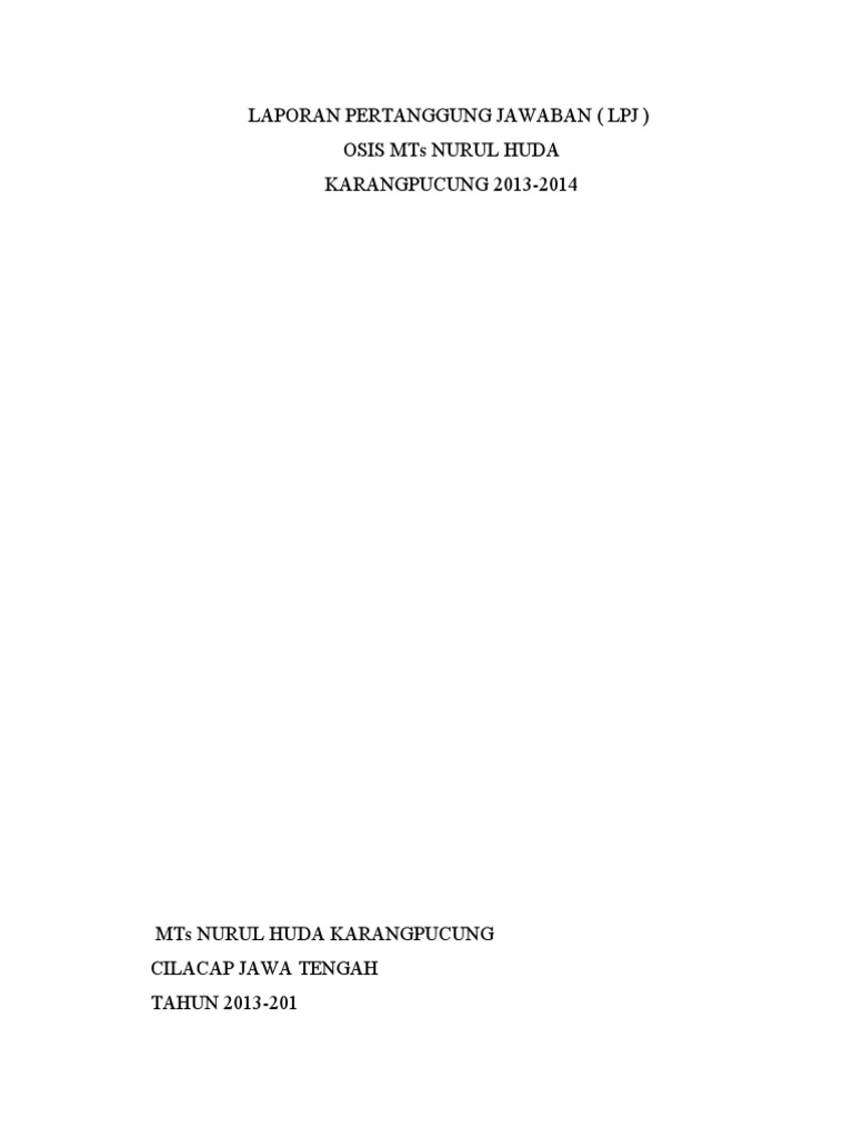 LAPORAN PERTANGGUNG JAWABAN Osis | PDF