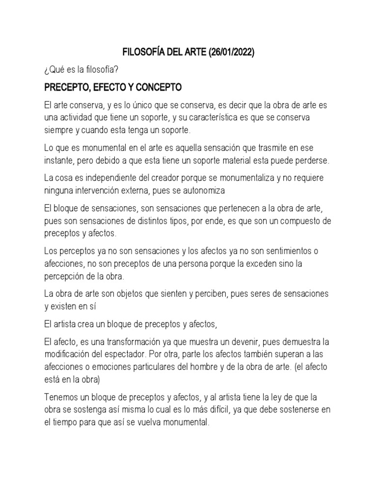 Filosofía del Arte: Conceptos y Estética | PDF