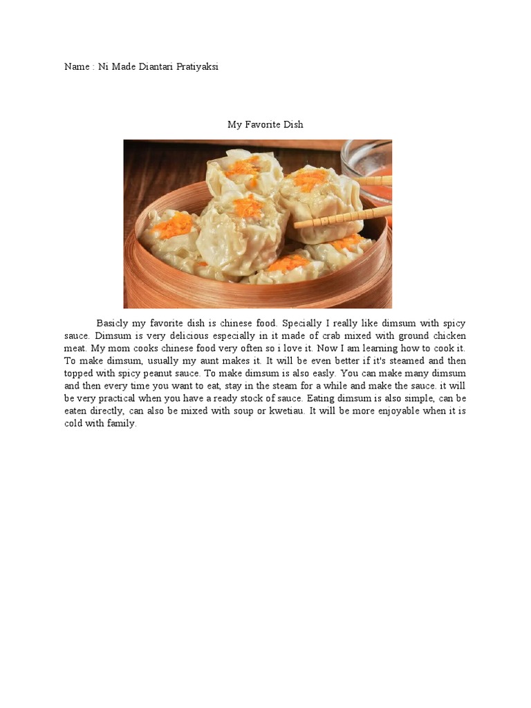 My Favorite Dish | PDF