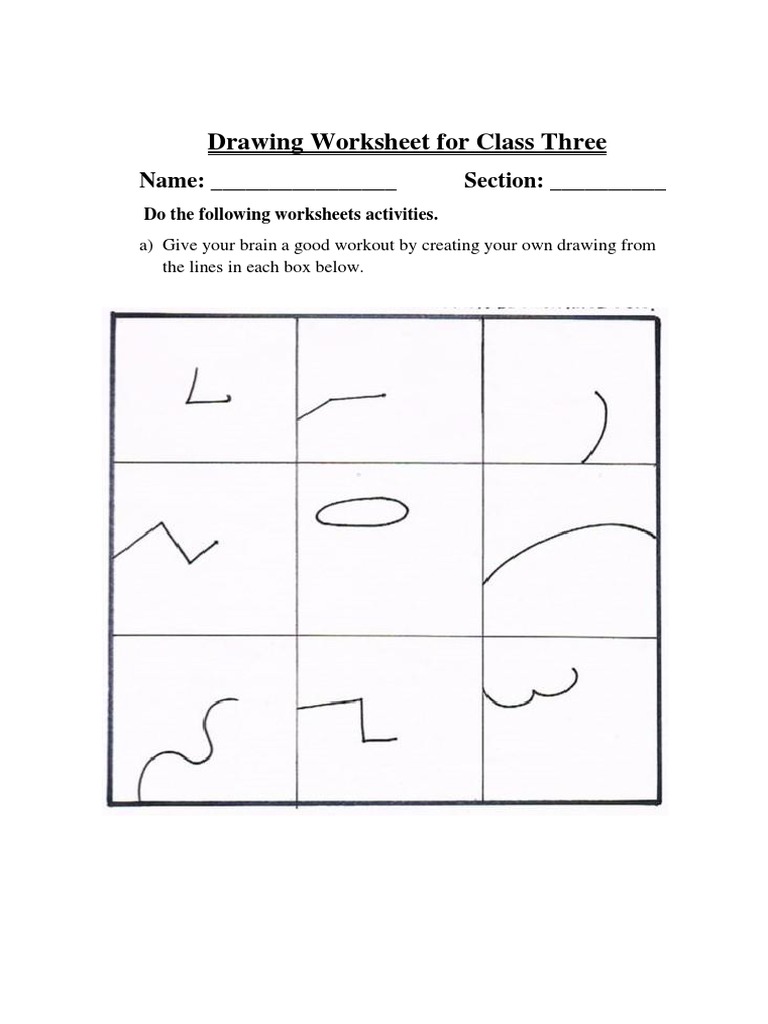 Class Three Drawing Worksheet Activities | PDF