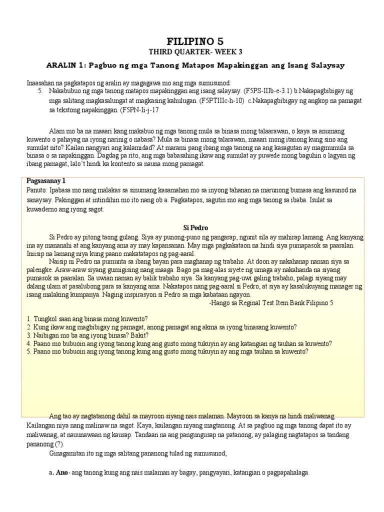 Filipino Q3 W3 Mod | PDF