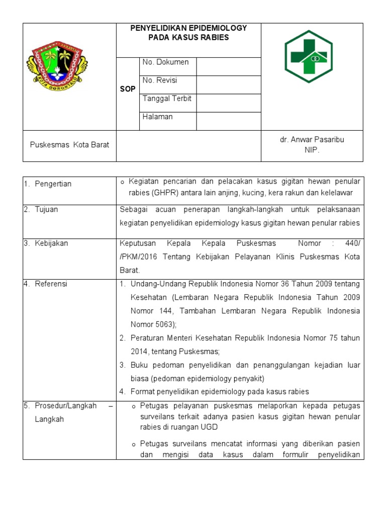 Sop Rabies | PDF