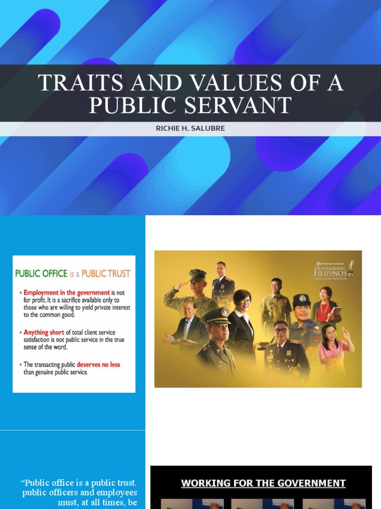 Traits and Values of A Public Servant | PDF | Employment | Loyalty