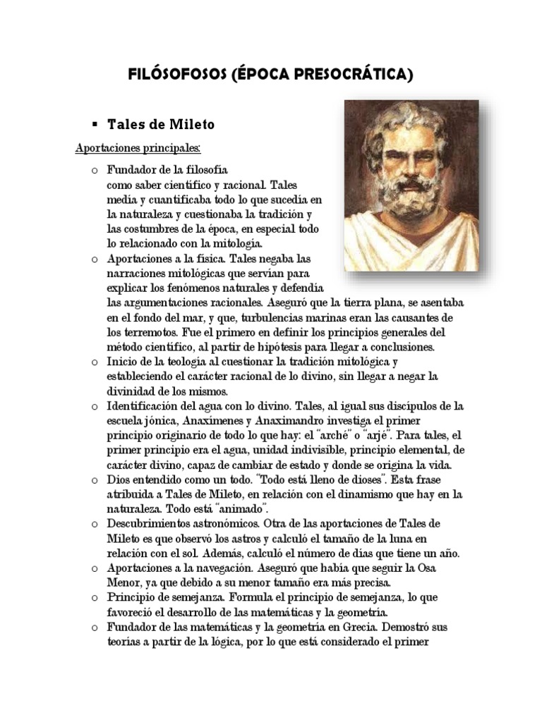 Filosofía Presocrática y Clásica | PDF | Platón | Aristóteles