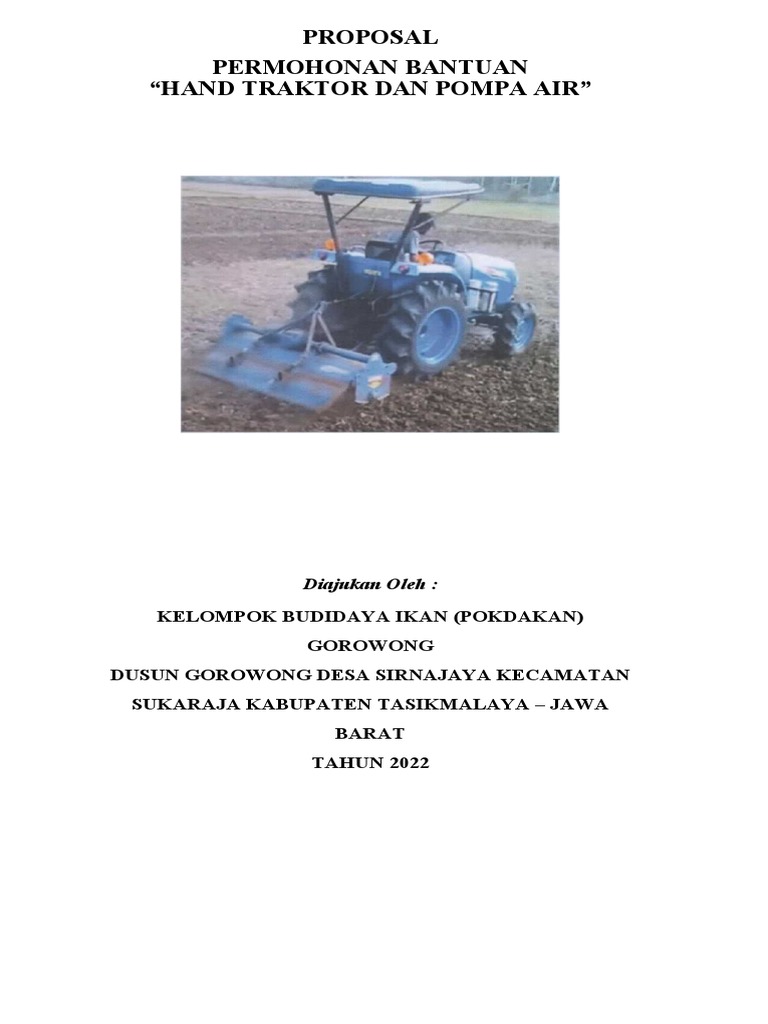 Proposal Hand Traktor DPR RI | PDF