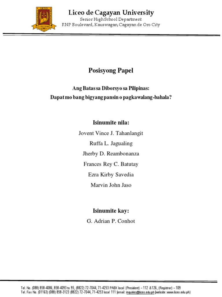 Posisyong Papel | PDF