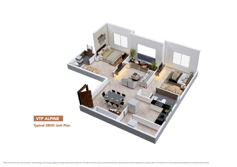 VTP Alpine: Typical 2BHK Unit Plan | PDF