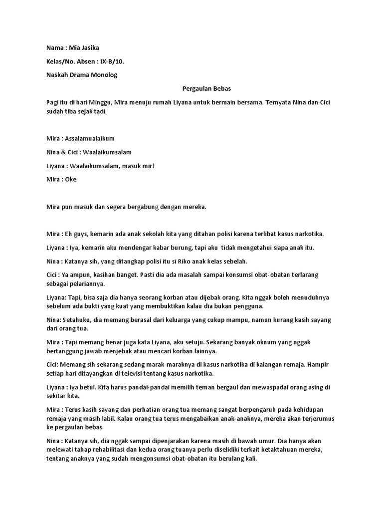 Naskah Drama Monolog | PDF