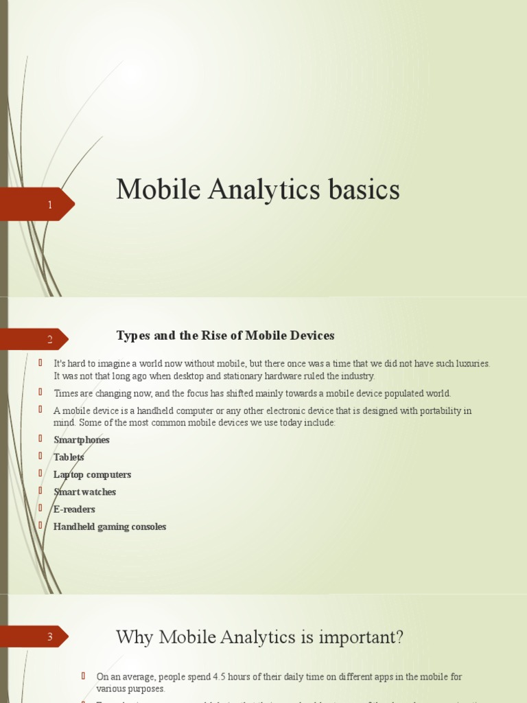 Chapter 1-2 - Mobile Analytics Basics | PDF | Mobile App | Analytics