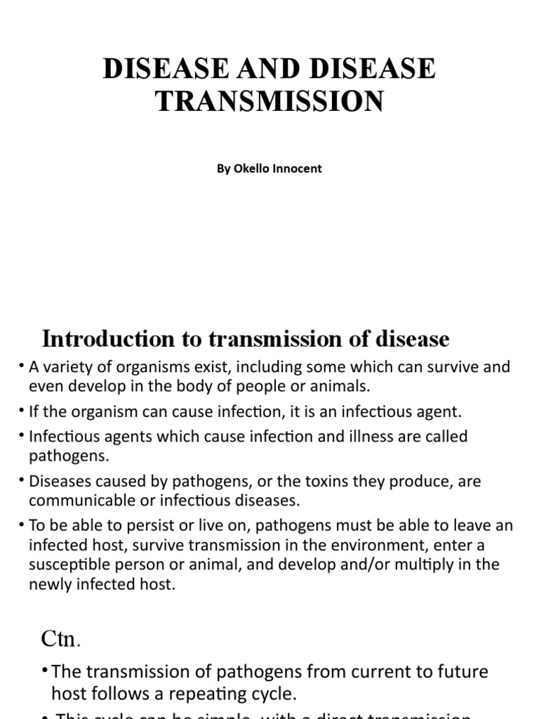 Disease and Disease Transmission | Download Free PDF | Infection ...
