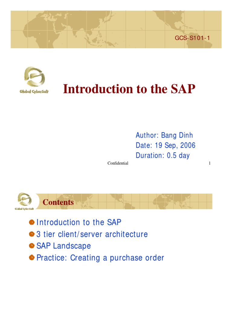 GCS-S101-1 - Introduction To The SAP | PDF | Enterprise Resource ...