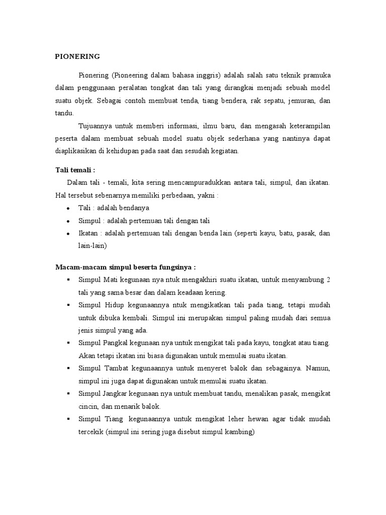 Teknik Pionering dan Sandi Morse Pramuka | PDF