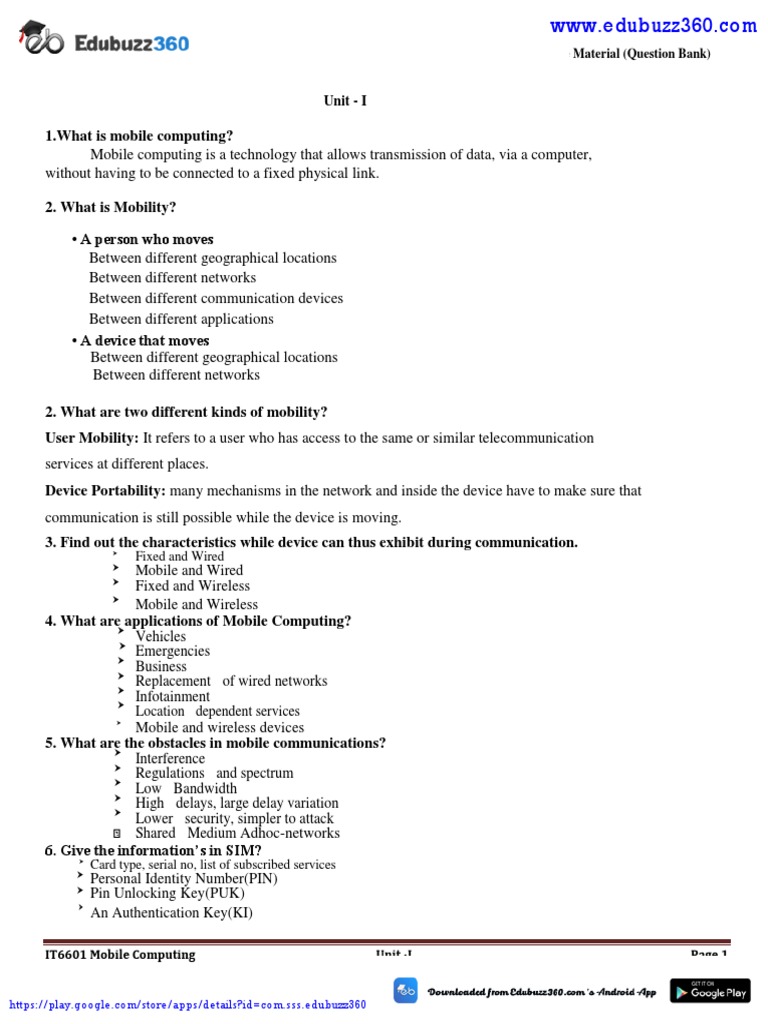 CS8601 QB 010-1 Edubuzz360 | PDF | Channel Access Method | Computer Network
