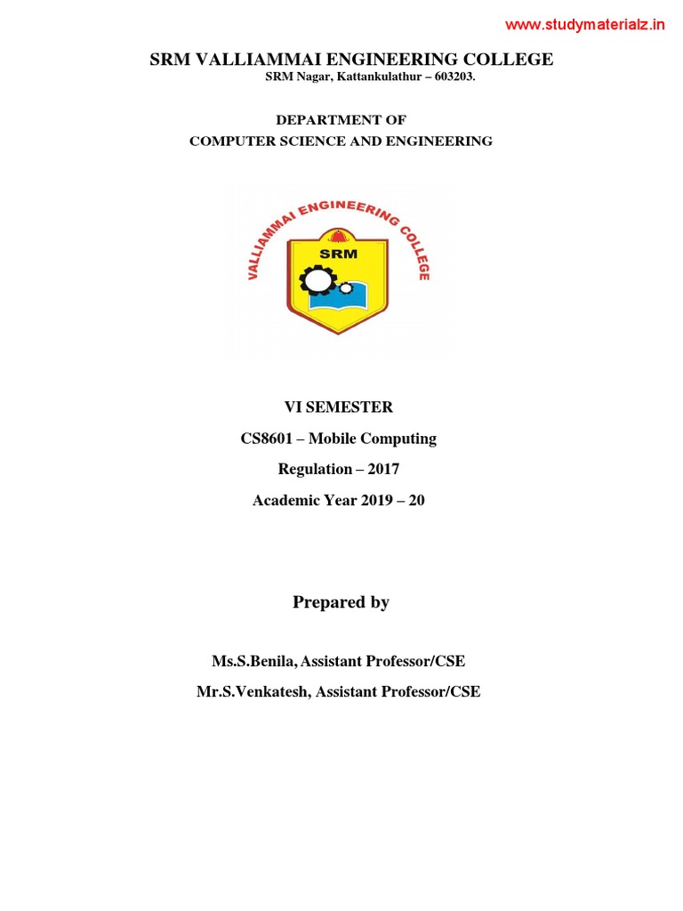 CS8601-Mobile Computing Iq | PDF