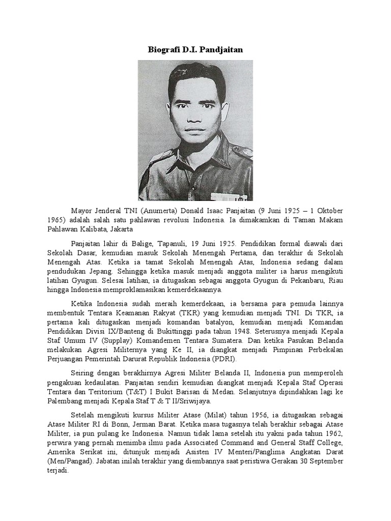 Biografi DI Panjaitan | PDF