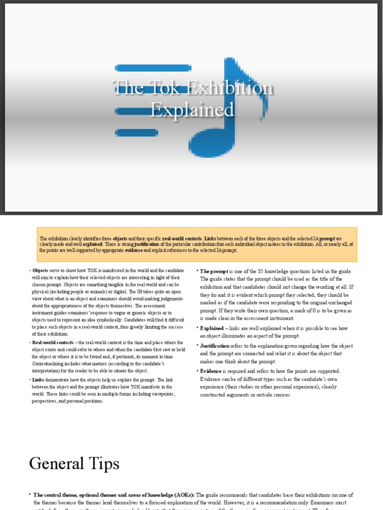 ToK Exhibition Explained | PDF | Experience | Reason
