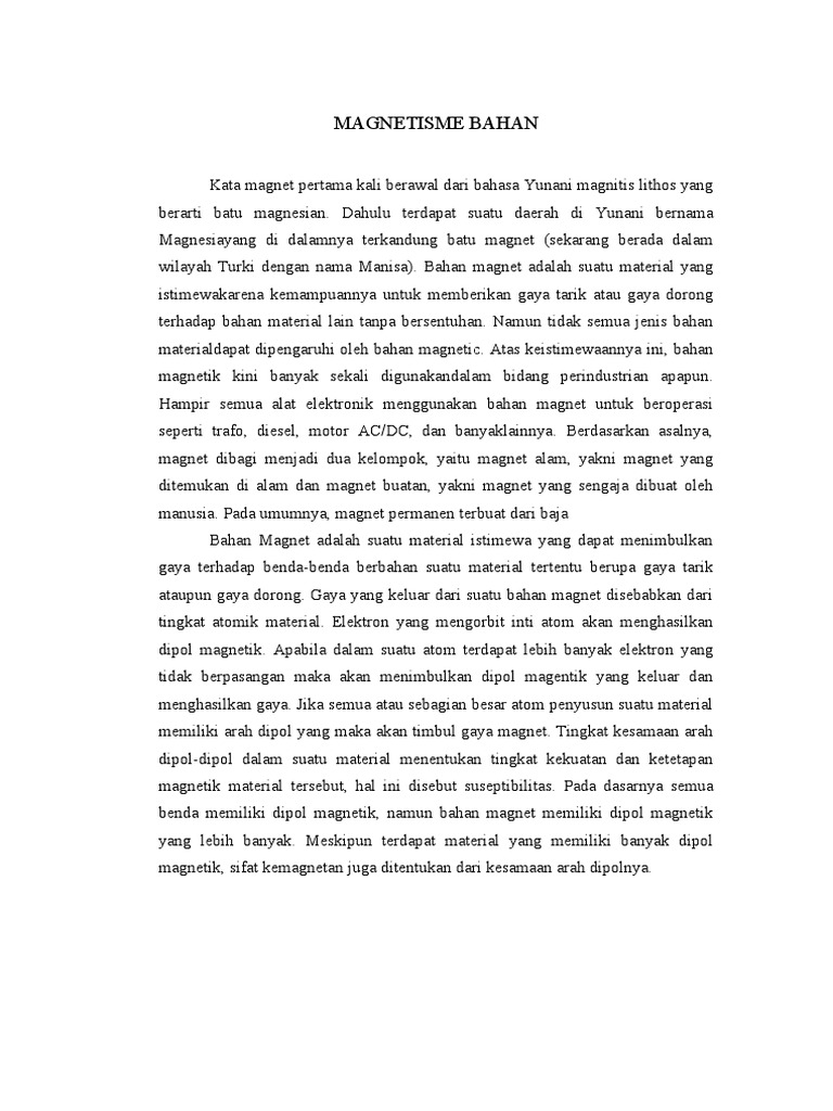 Magnetisme Bahan | PDF