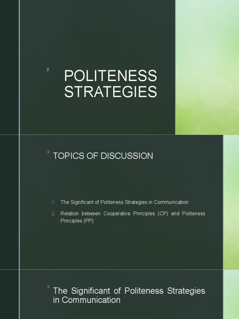 Politeness Strategies | PDF | Human Communication | Linguistics