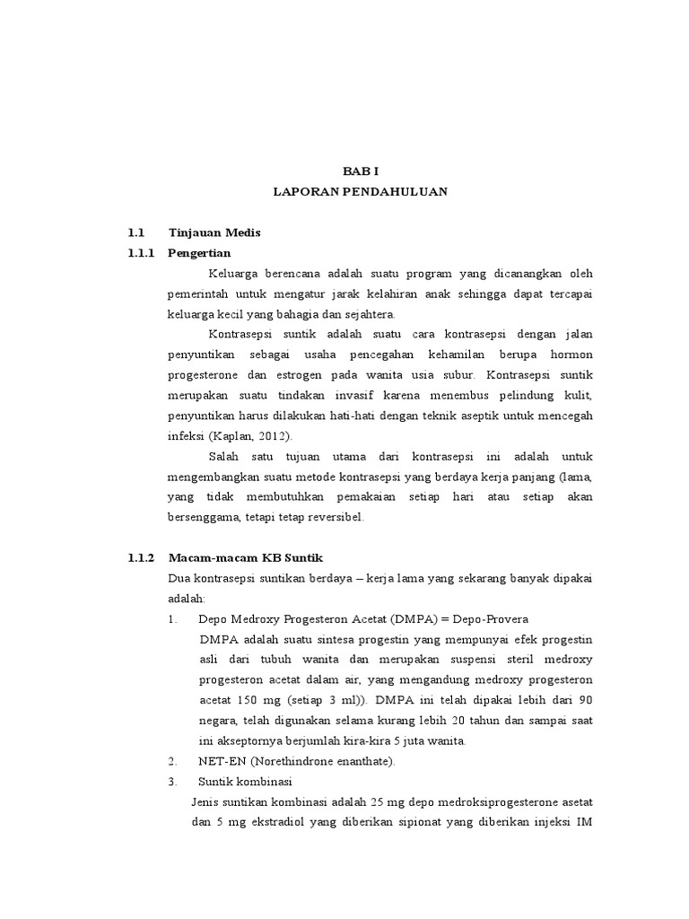 LP KB Suntik | PDF | Kesehatan Holistik