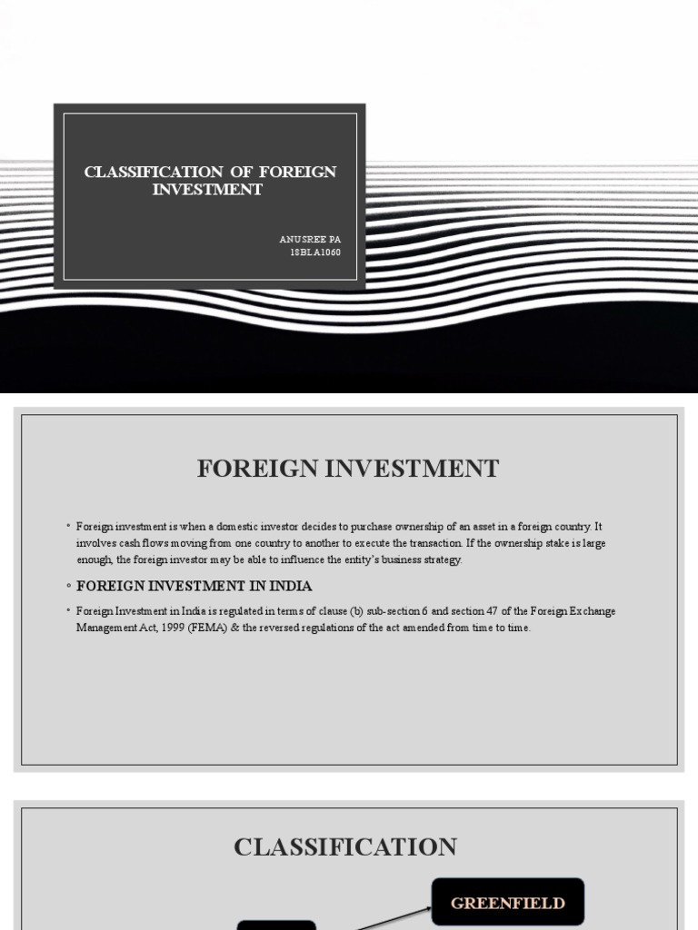 Classification of Foreign Investment (18bla1060) | PDF | Investing ...