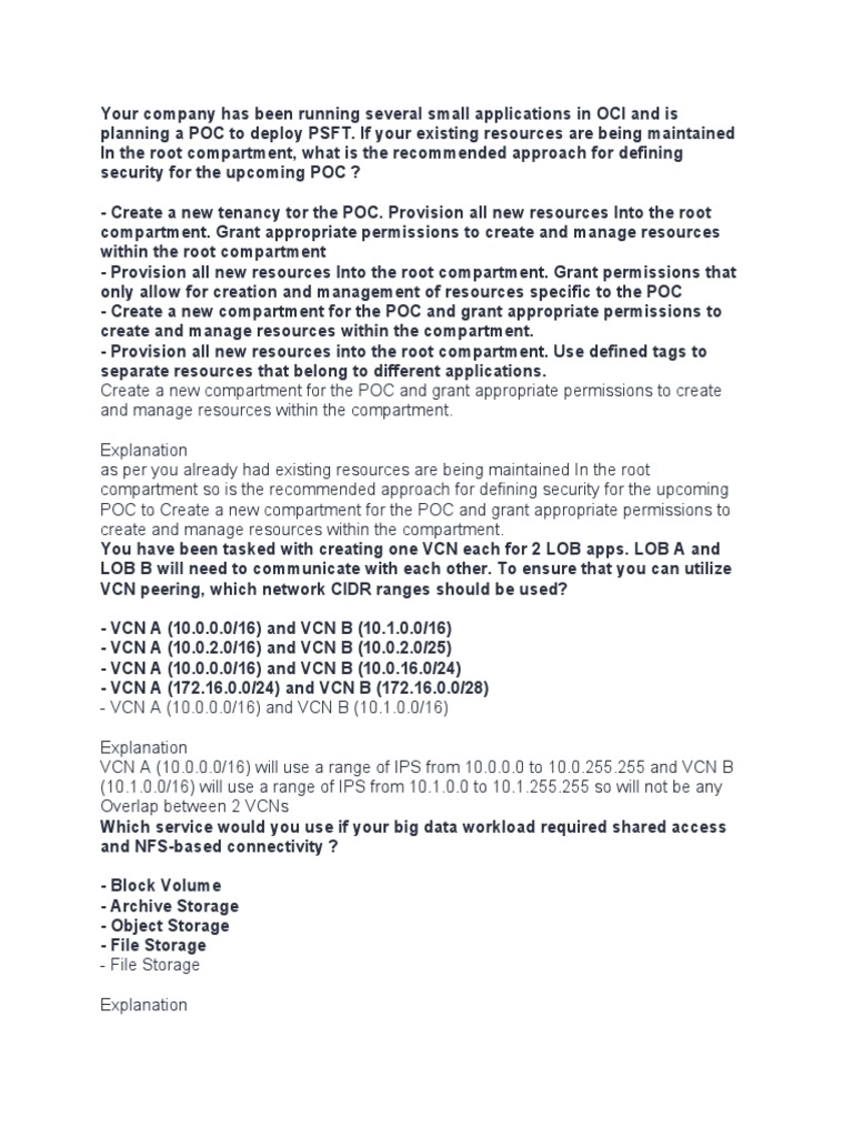 OCI Architect Associate (1Z0-1072) | PDF | Load Balancing (Computing ...