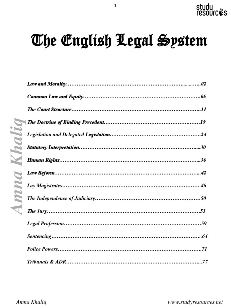 Law and Morality in the English System | PDF | Bail | Precedent