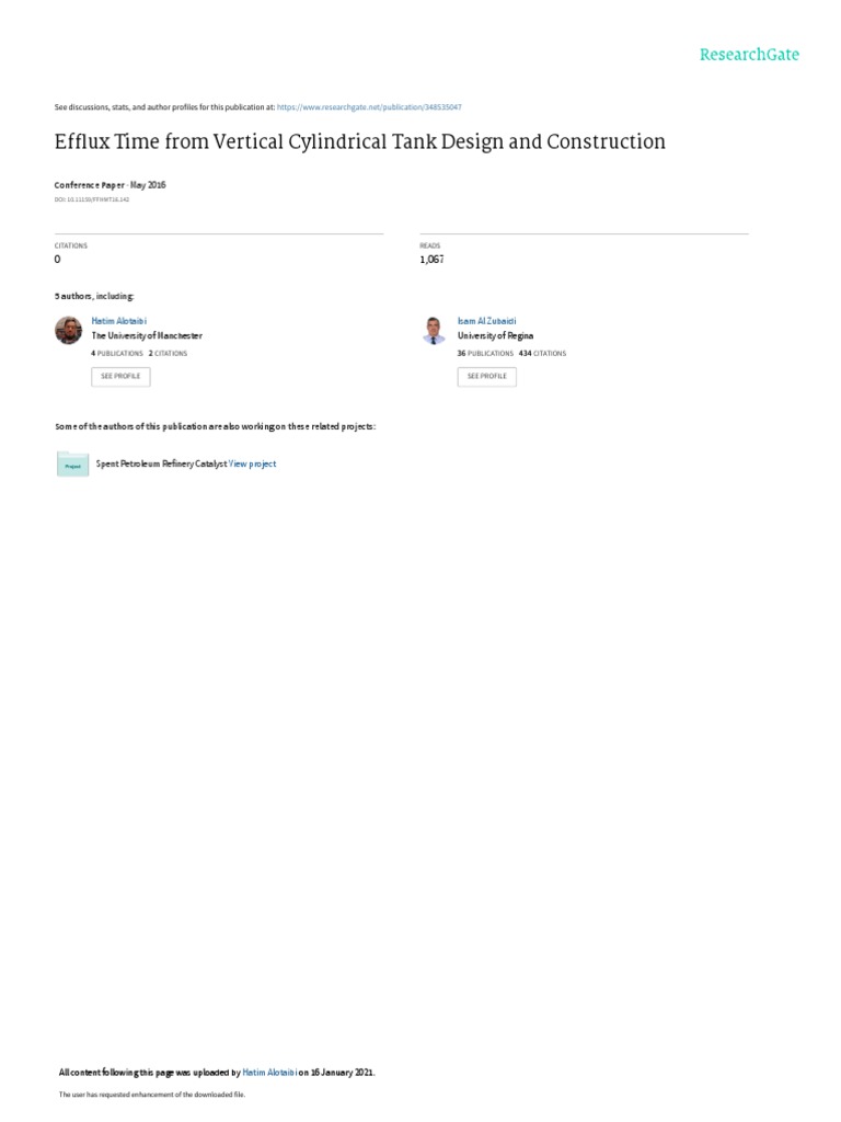 Ef Ux Time From Vertical Cylindrical Tank Design and Construction | PDF ...