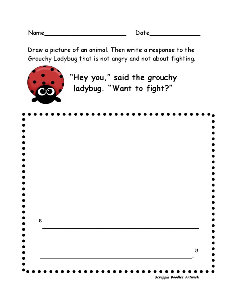 Grouchy Ladybug Response Activity | PDF