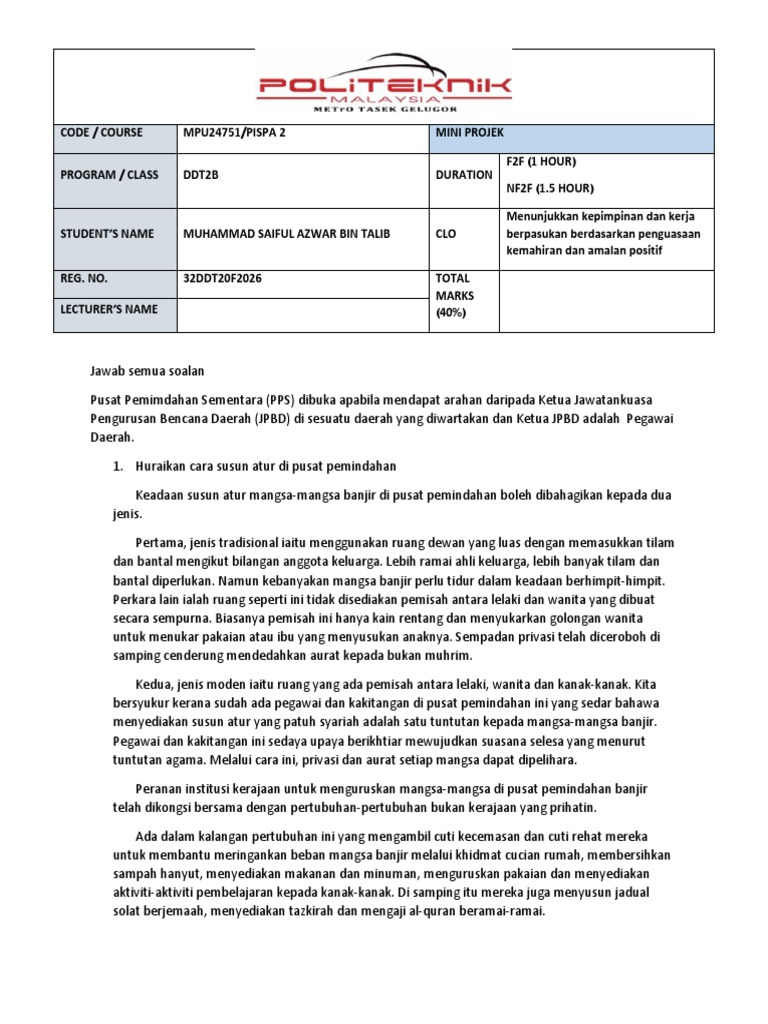 Mini Projek - Pispa | PDF