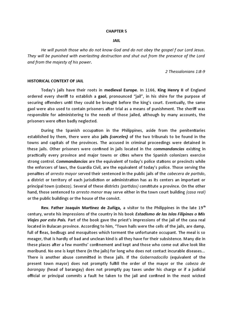 Chapter 5 - Jail | PDF | Prison | Detention (Imprisonment)