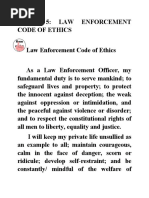 Law Enforcement Code of Ethics | PDF