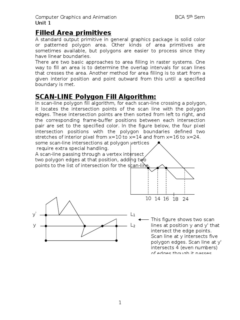Unit 1 Filled Area Primitives | PDF | Vertex (Geometry) | Polygon