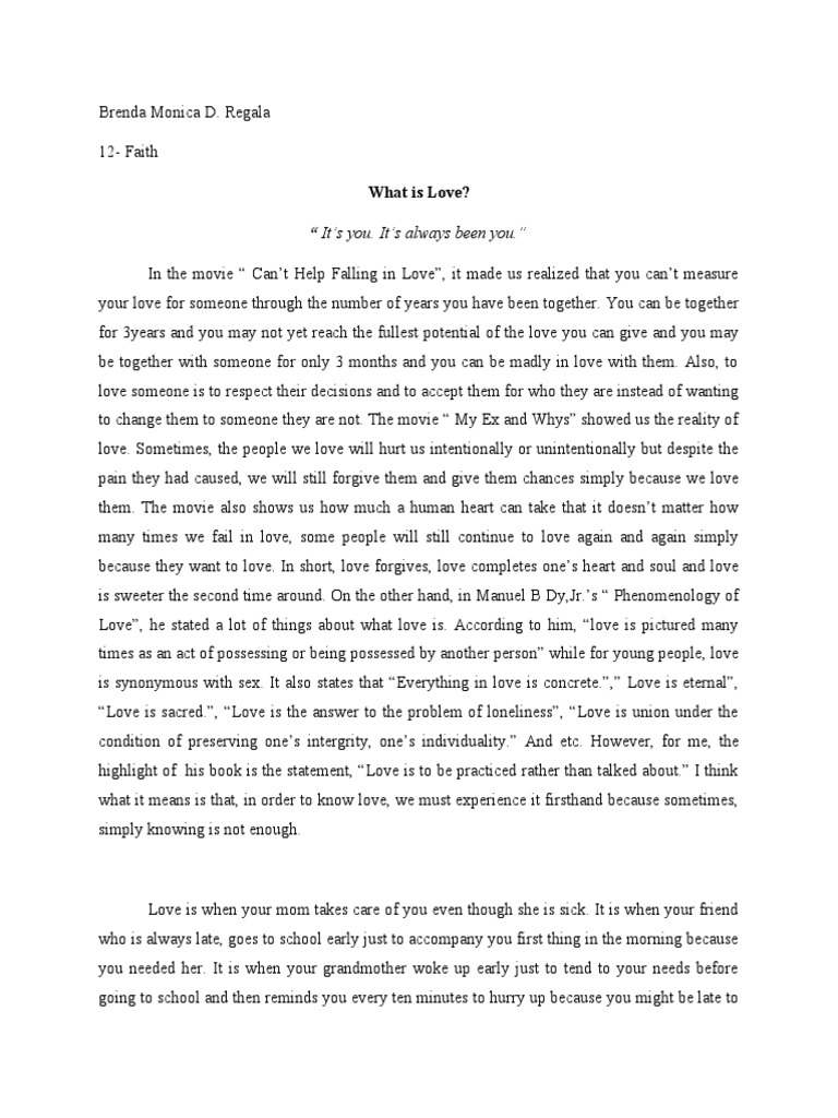 " It's You. It's Always Been You.": What Is Love? | PDF | Love