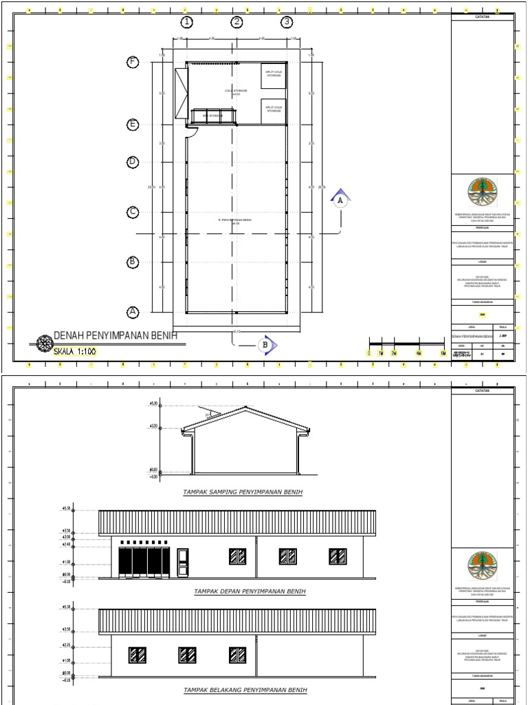 Rencana Tata Letak dan Gambar Struktur Bangunan Penyimpanan Benih di ...