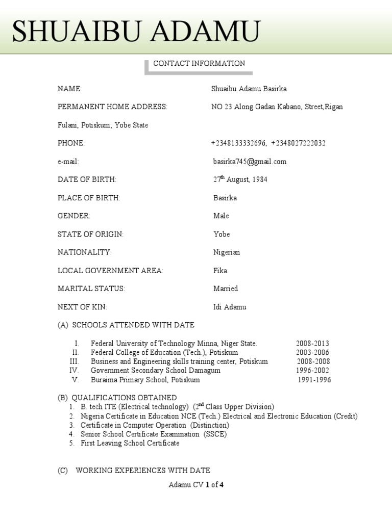 Shuaibu Adamu Bbbbbbbbbbbasirka | PDF | Nigeria